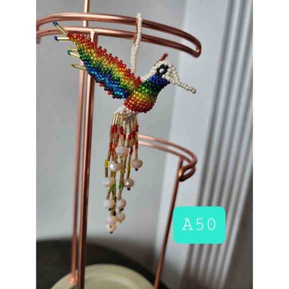 Accents | Huichol Beaded Hummingbird Key Chain Mexican Folk Art Bird 6 ...